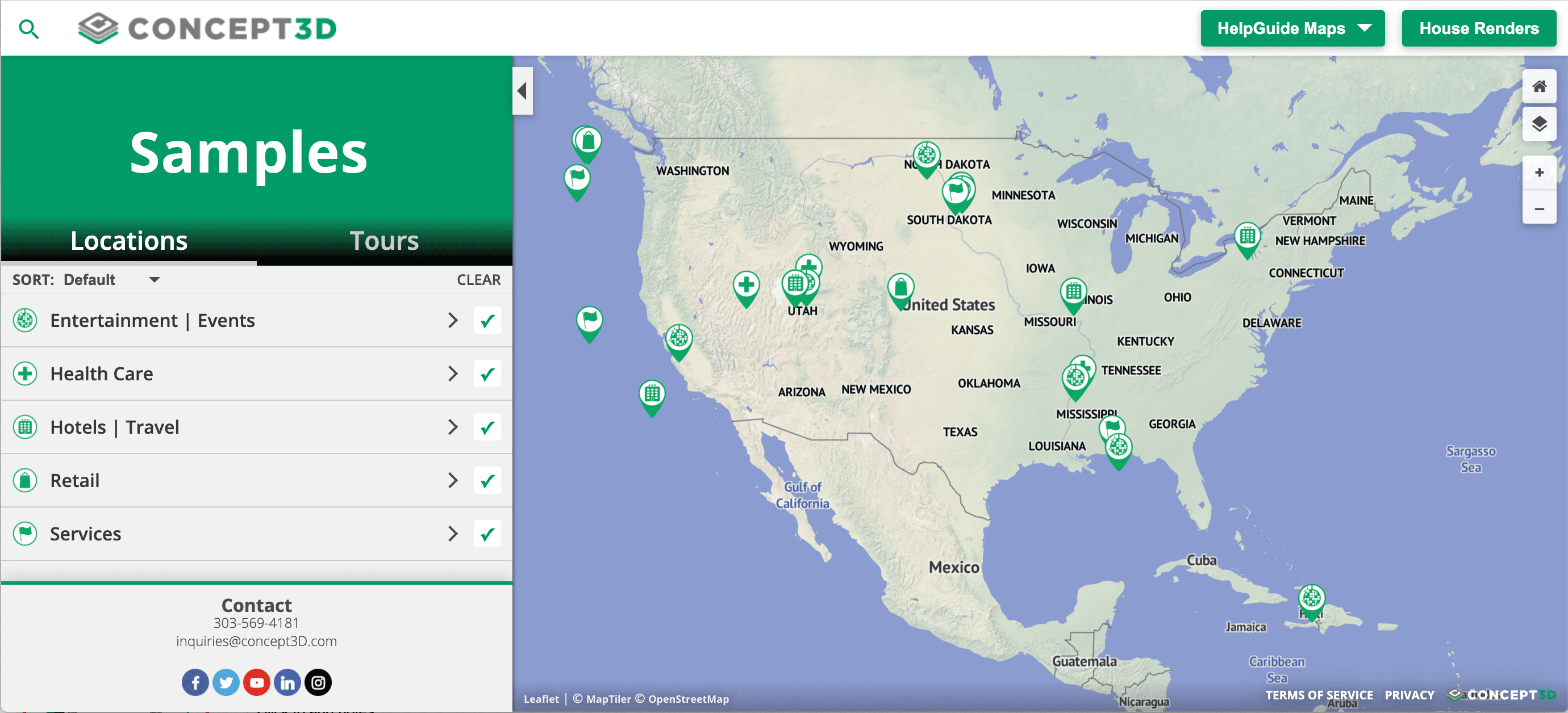 Clients & Samples Maps - Concept3D